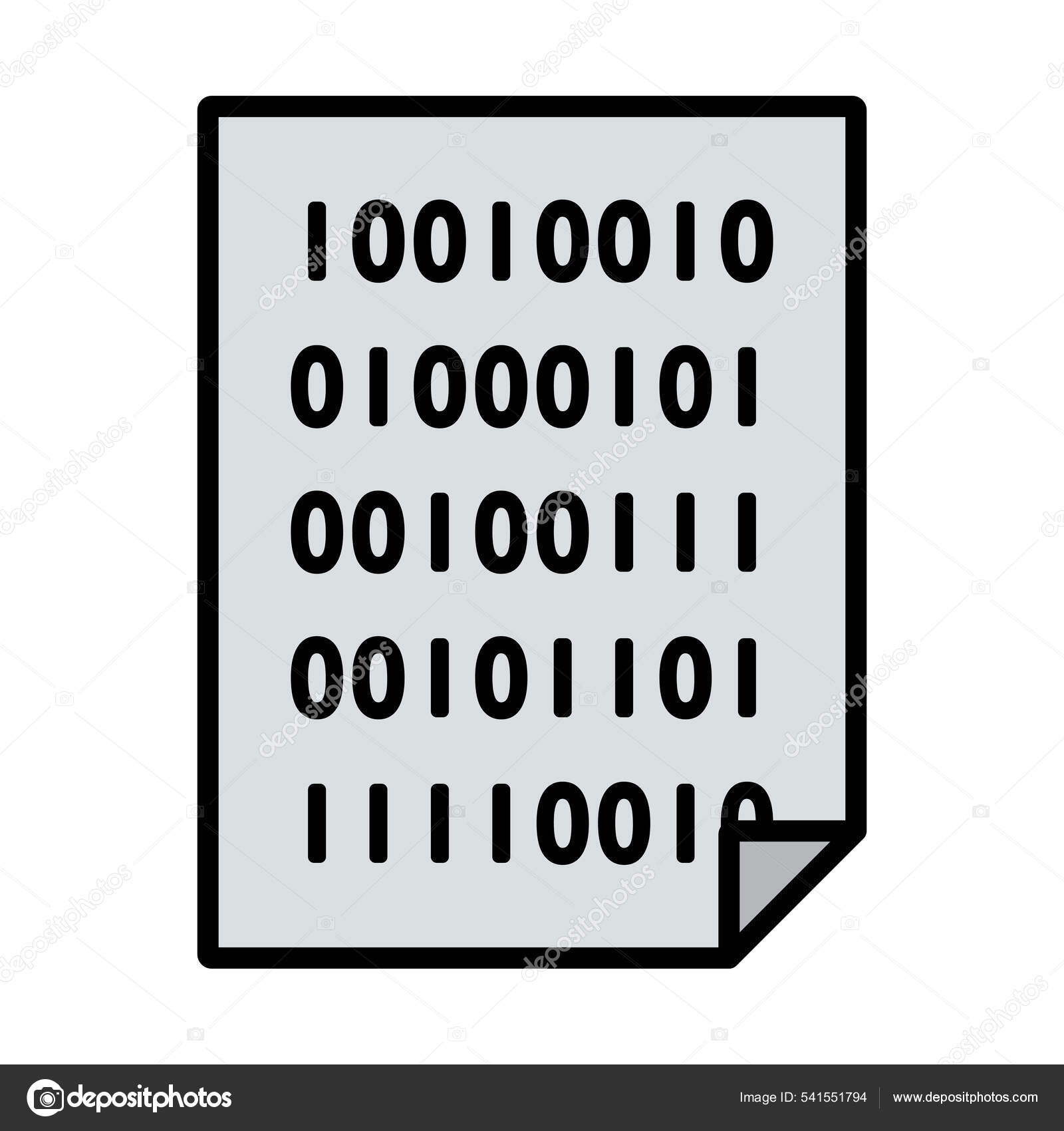 Sheet Binary Code Icon Bold Outline Design Editable Stroke Width Stock Vector Image by ©angelp ...
