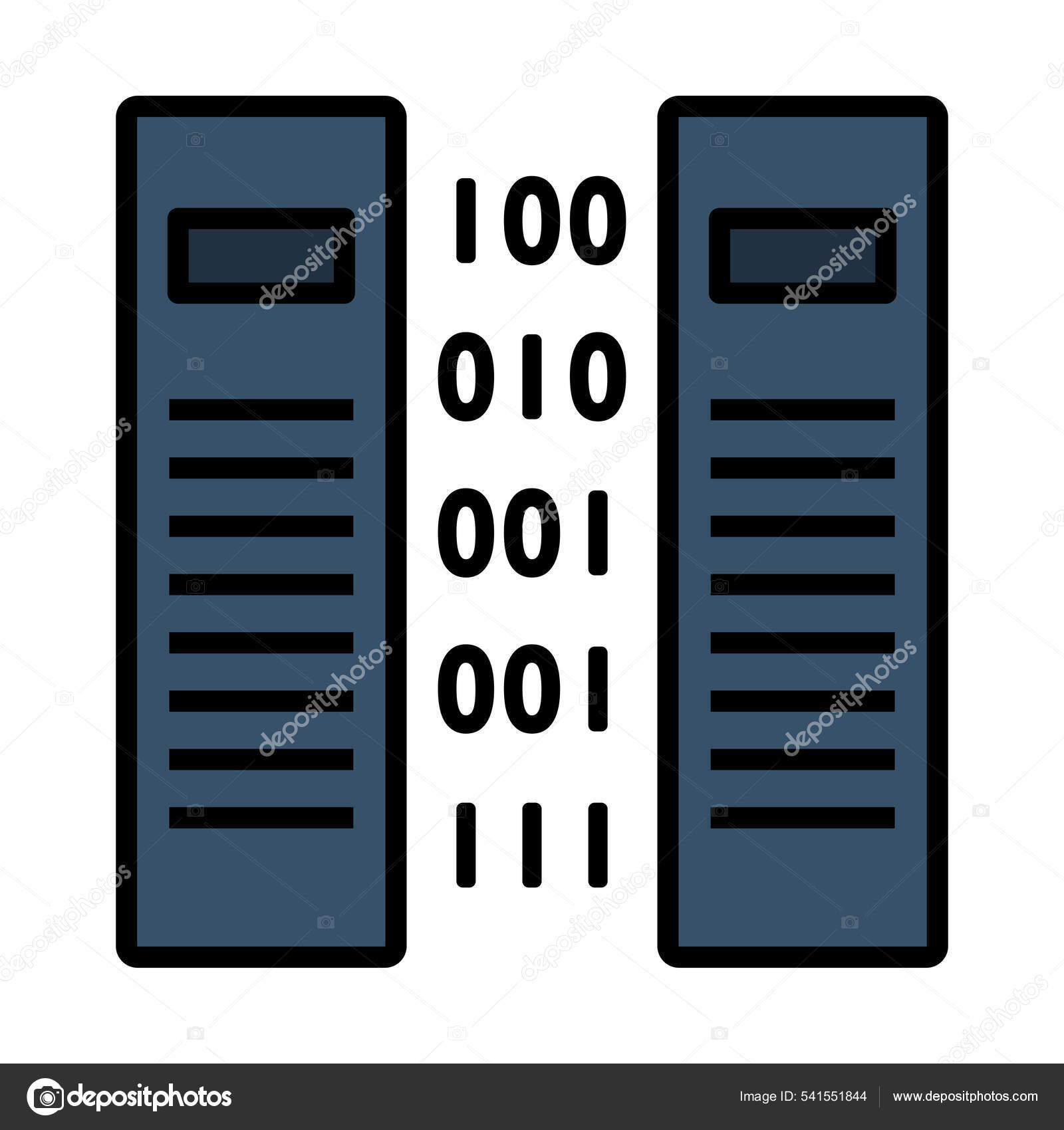 Server Icon Bold Outline Design Editable Stroke Width Vector Illustration Stock Vector Image by ...