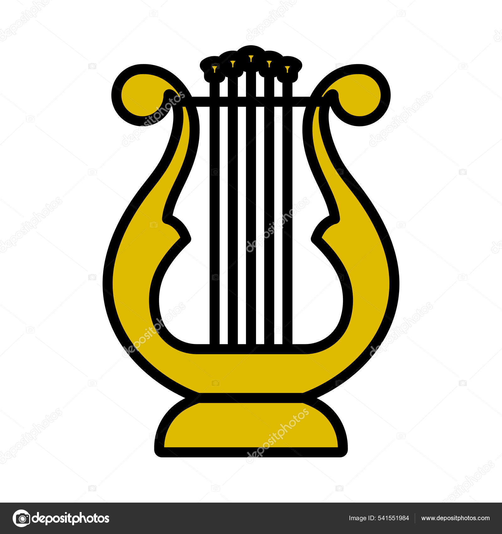 Lyre Icon Editable Bold Outline Color Fill Design Vector Illustration ...