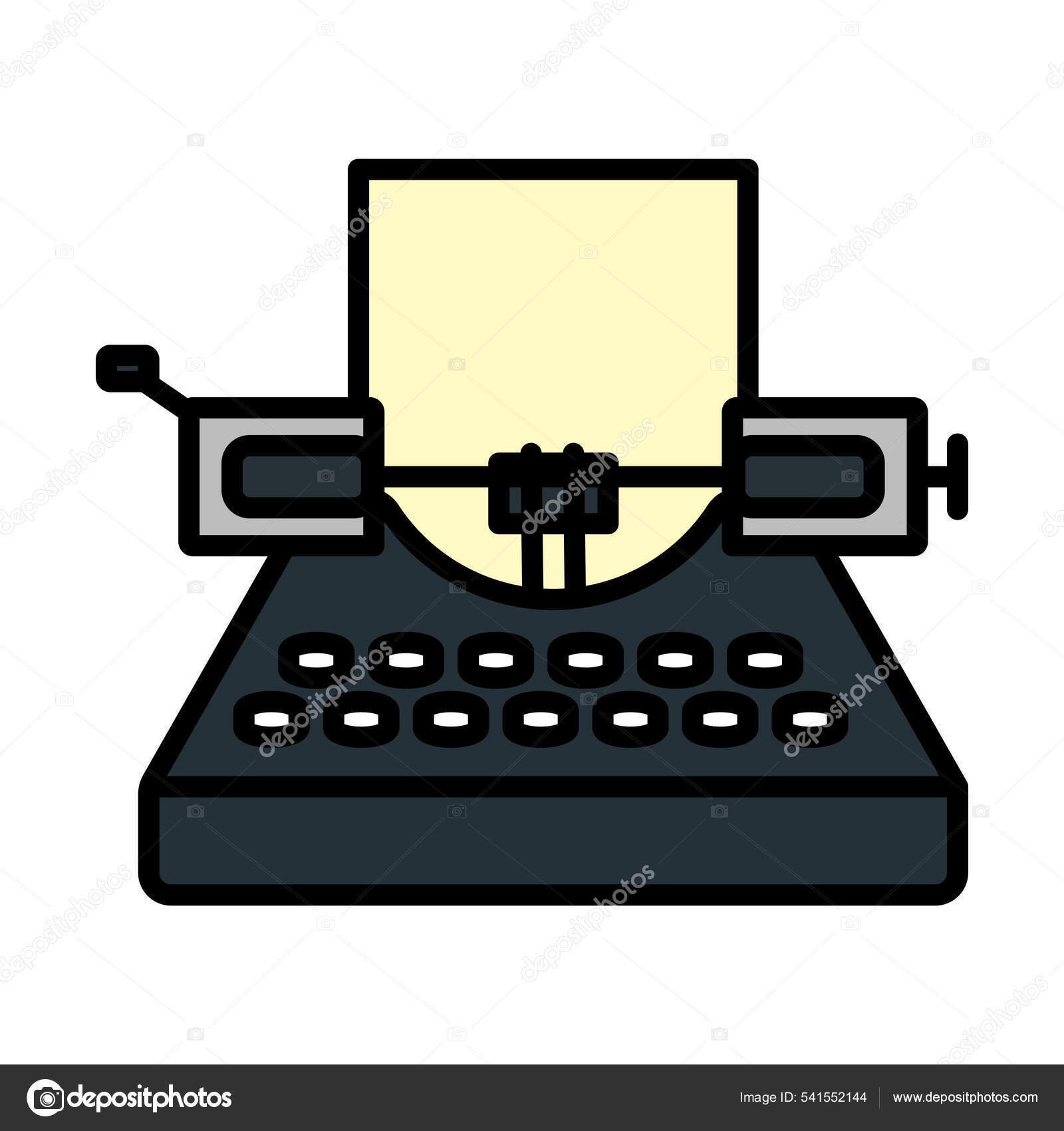 Typewriter Icon Editable Bold Outline Color Fill Design Vector Illustration Stock Vector by ...