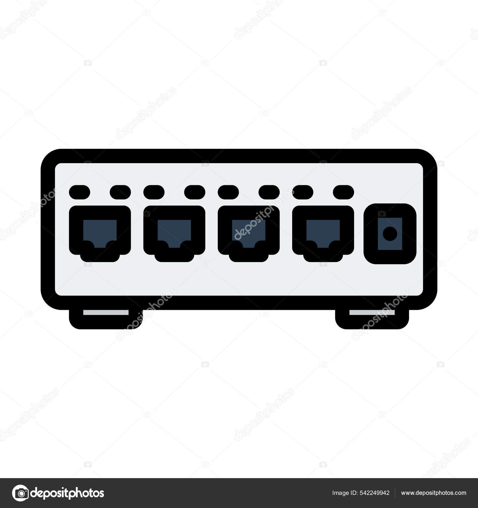 Ethernet Switch Icon Editable Bold Outline Color Fill Design Vector ...