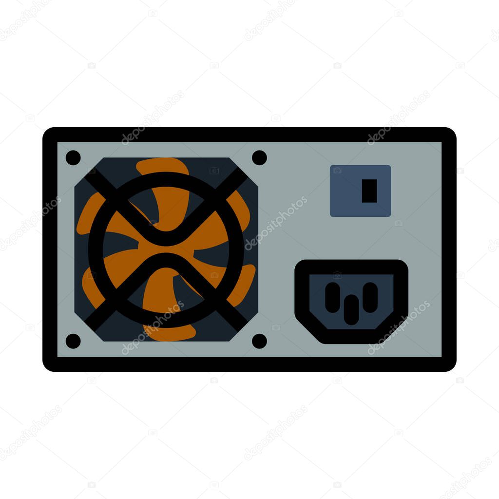 Icono de la unidad de potencia. Esquema audaz editable con diseño de ...