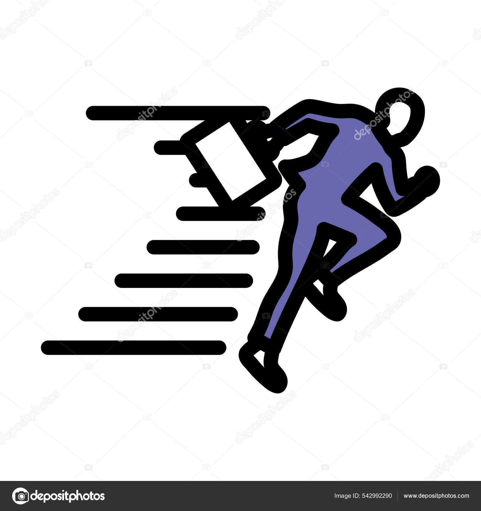 Icon Accelerating Businessman Editable Bold Outline Color Fill Design ...