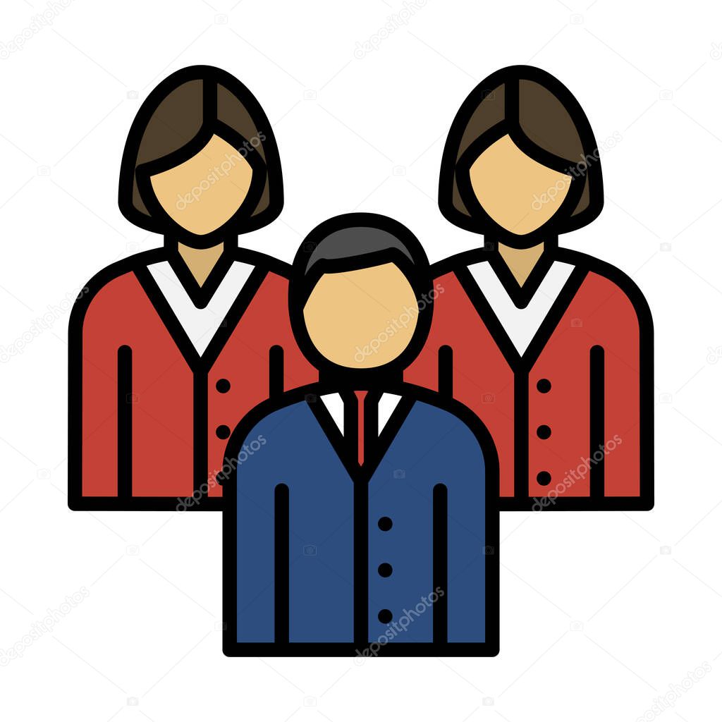 Icono del equipo corporativo. Esquema audaz editable con dise o de relleno de color. Ilustraci n ...