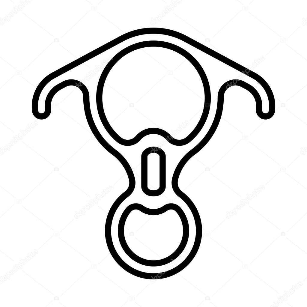 Icono Alpinista Descender. Diseño de contorno audaz con ancho de ...