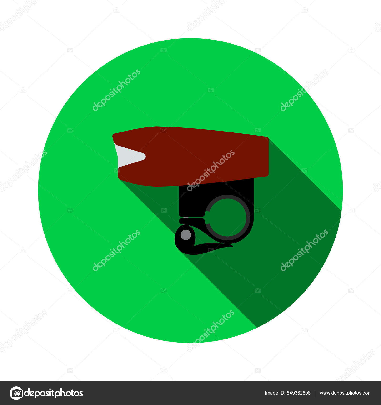 Bike Light Equipment Icon Flat Circle Stencil Design Long Shadow Stock ...