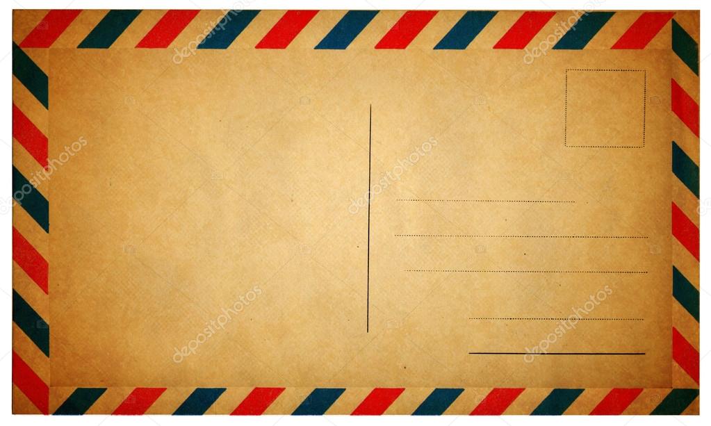 Empty vintage air mail envelope isolated on white — Stock Photo ...
