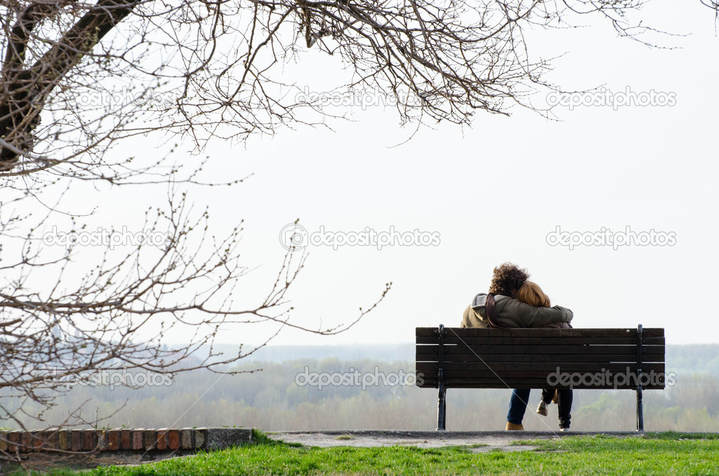 Romantic couple on bench Stock Photo by ©Alexis84 18082155