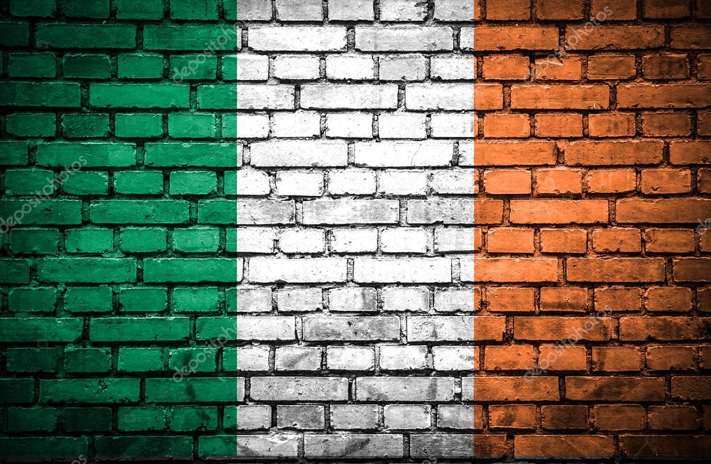 Brick wall with painted flag of Ireland ⬇ Stock Photo, Image by ...