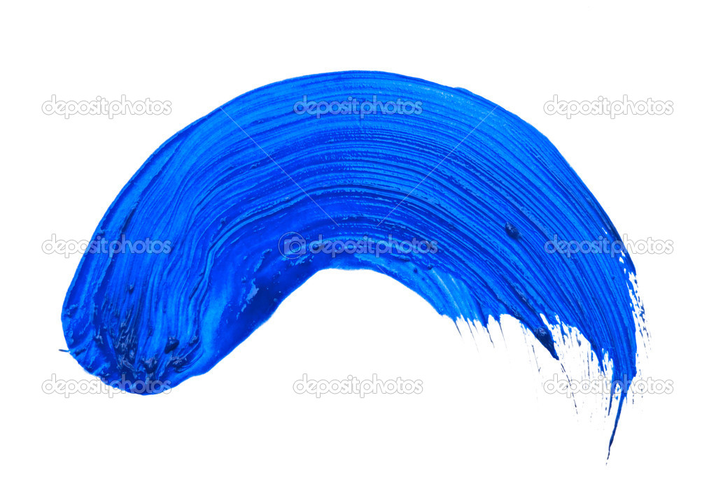 Blue stroke of the paint brush isolated on white Stock Photo by ...