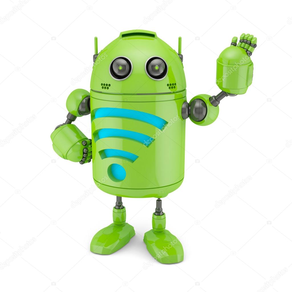 Android with WiFi symbol Stock Illustration by ©KirillM #20395565