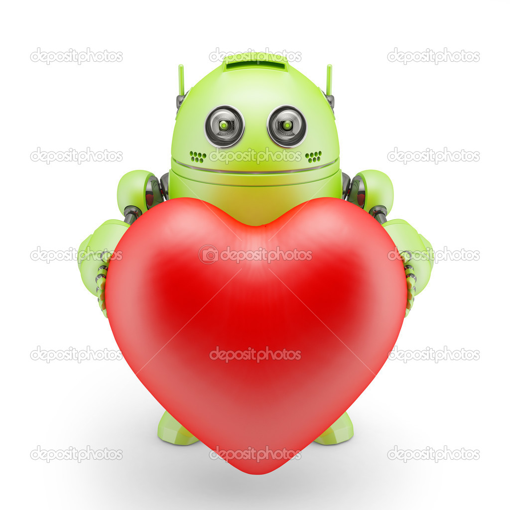 Cute robot with big red heart Stock Photo by ©KirillM 23223842