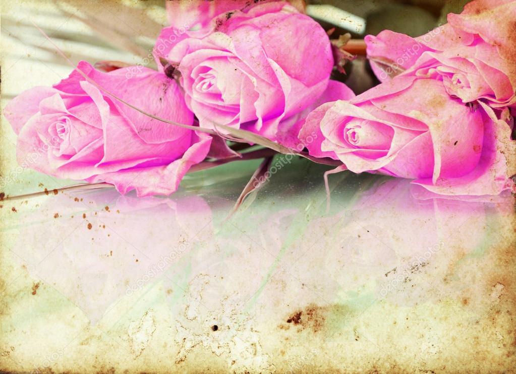 Pink roses on vintage background Stock Photo by ©erika8213 15816193