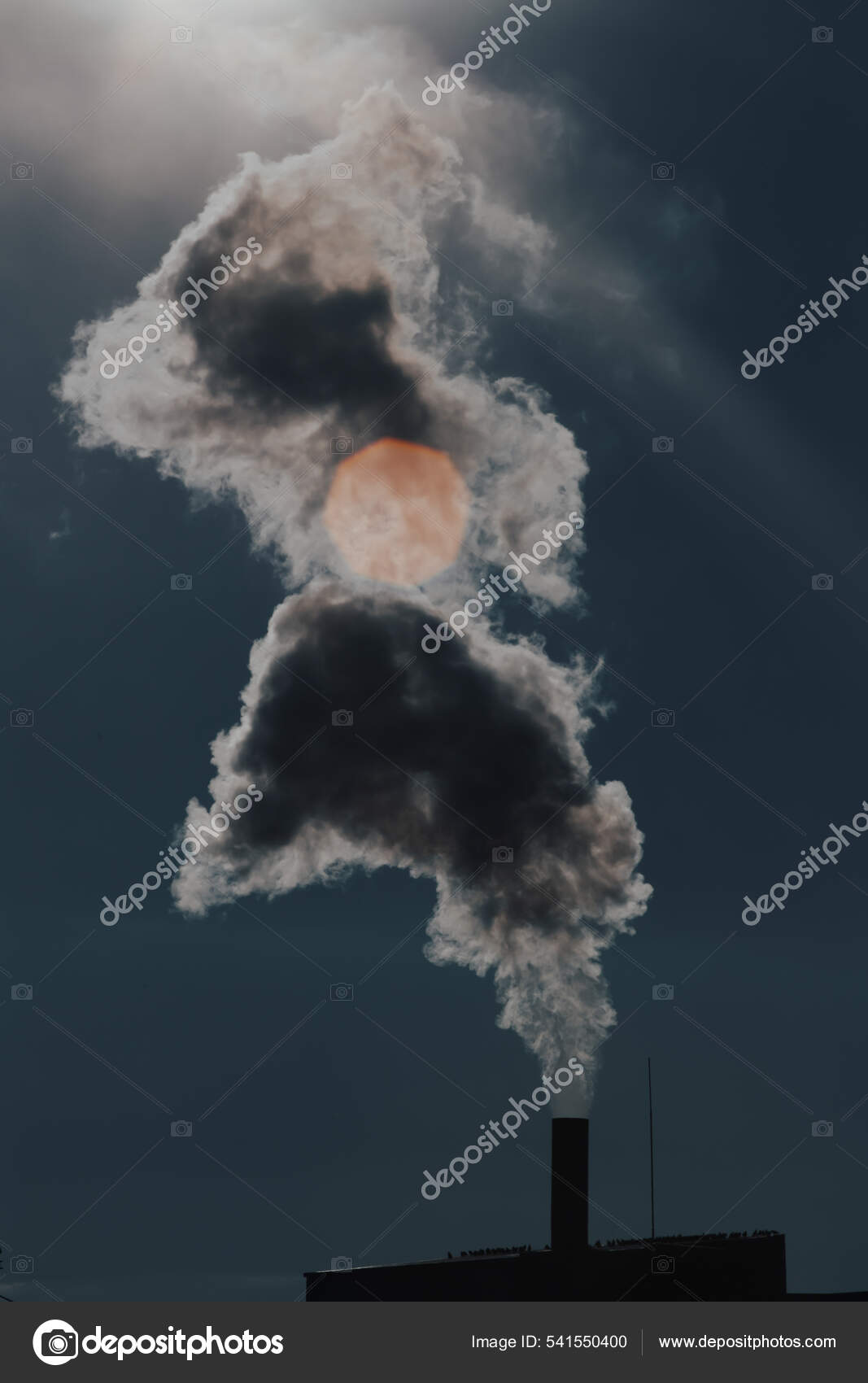 Contaminación Atmosférica Por Chimeneas Centrales Eléctricas Concepto ...