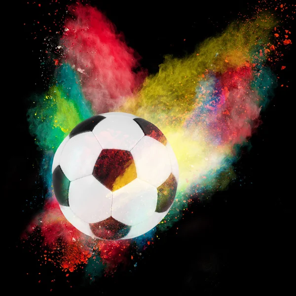 Colorful splashing with soccer ball — Stock Photo © Kesu01 #25205731