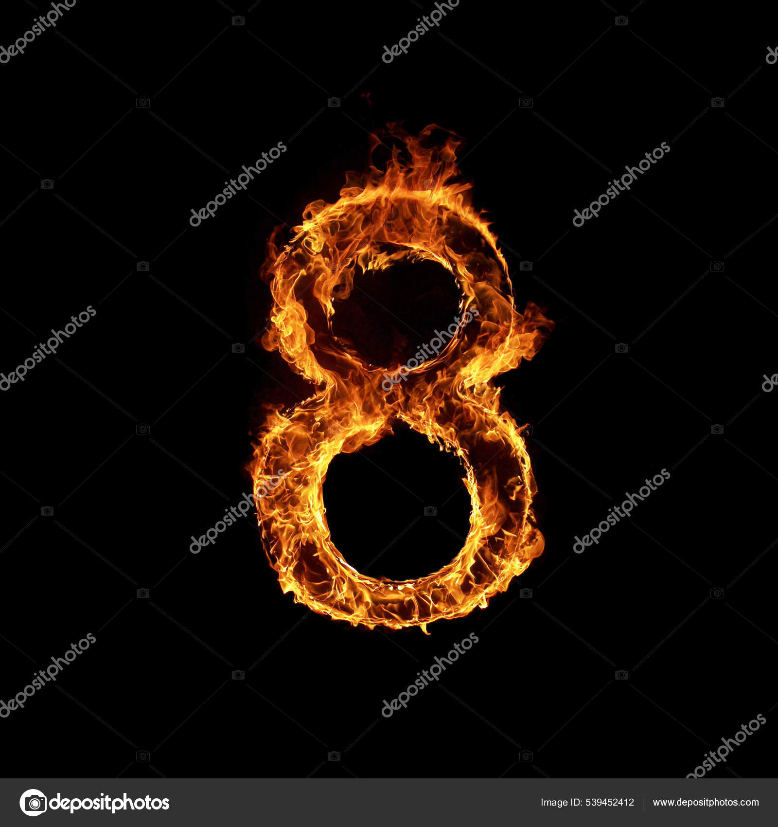 Single Number of Fire Flames Alphabet — Stock Photo © Kesu01 #539452412
