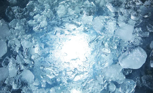 Close-up of broken ice, top shot. - Stock Image - Everypixel