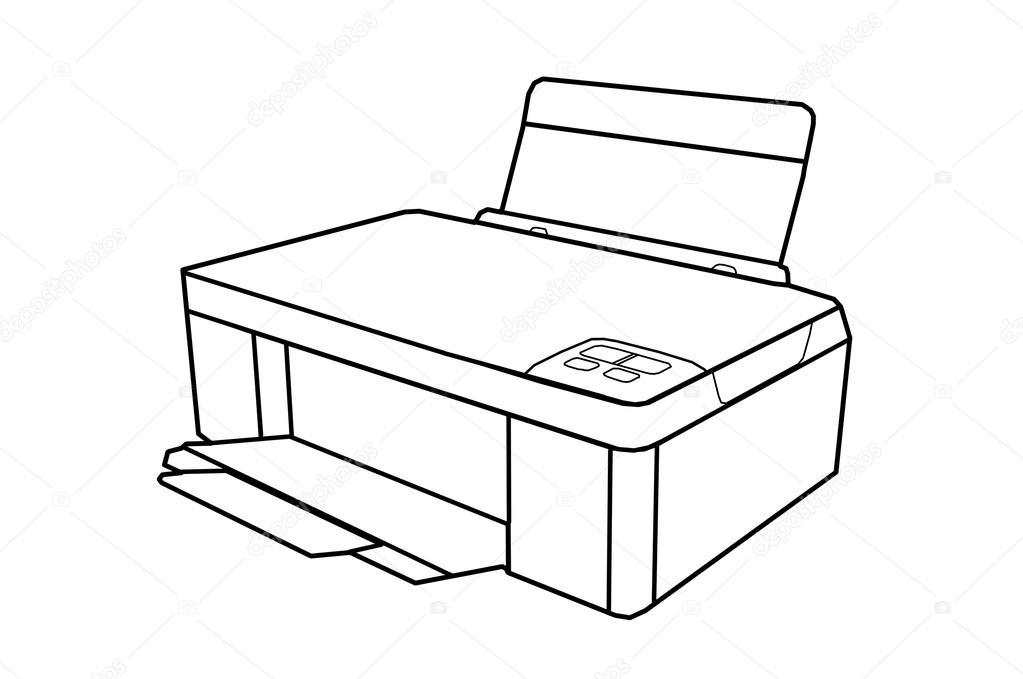 Zeichnung all-in-One-Drucker — Stockfoto © vetkit #15726841