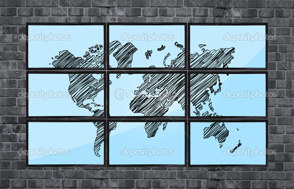 Mapa del mundo en paneles planos — Foto de stock #19737253 © vetkit