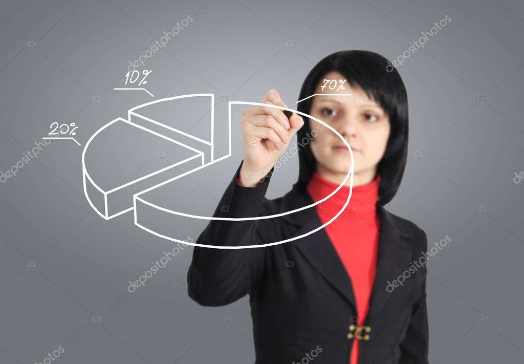Drawing pie graph — Stock Photo © vetkit #23898745