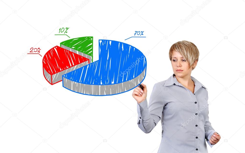 Woman drawing graph — Stock Photo © vetkit #24091087