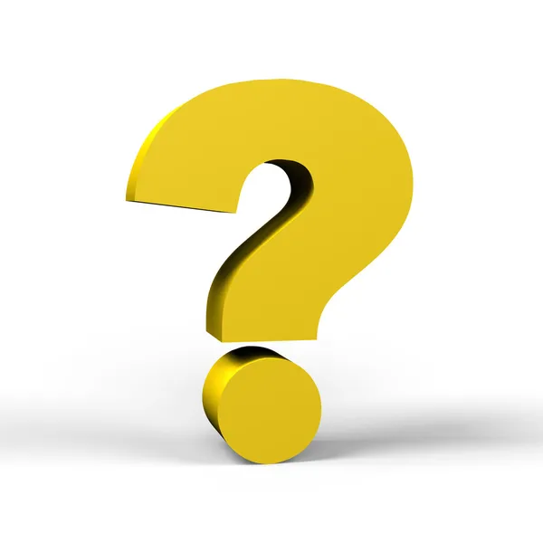3d žlutý otazník — Stock fotografie #5773904