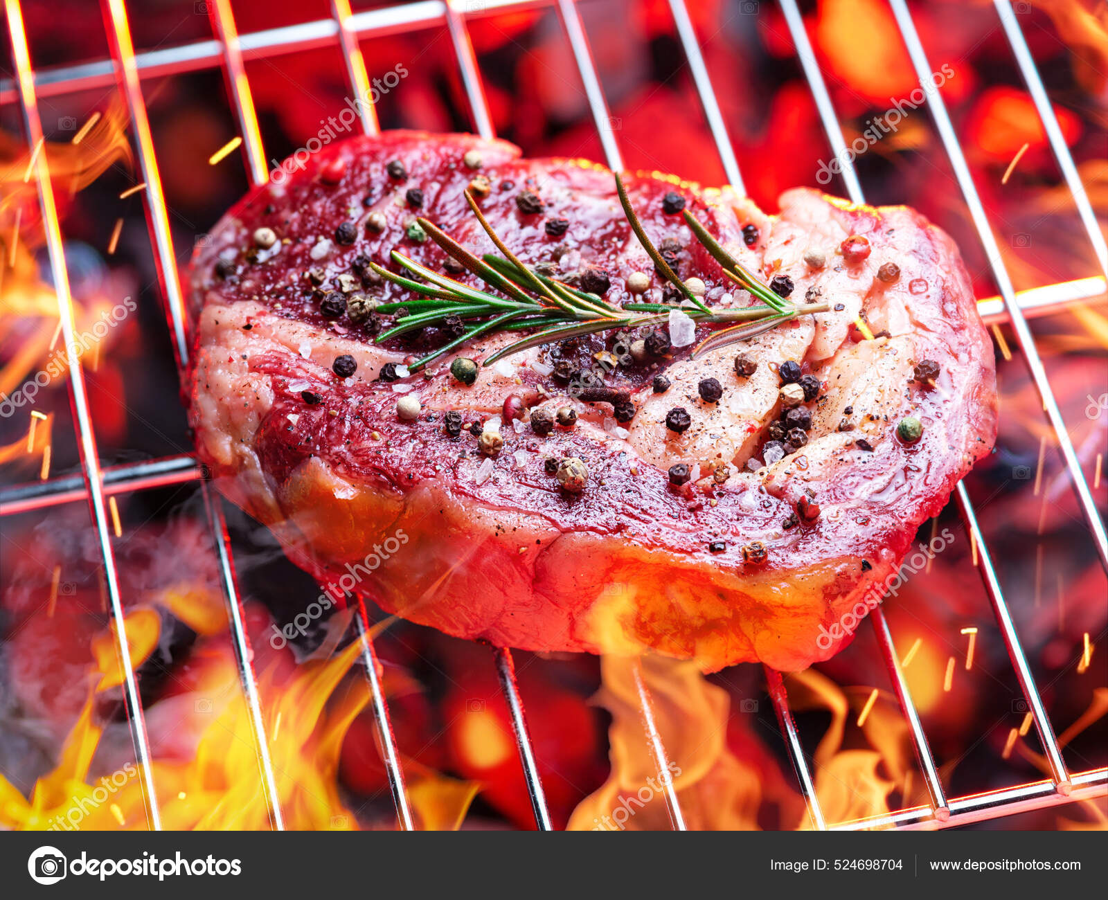 Roasted Filet Mignon Beef Steak Bbq Grate Hot Pieces Coals — Stock ...