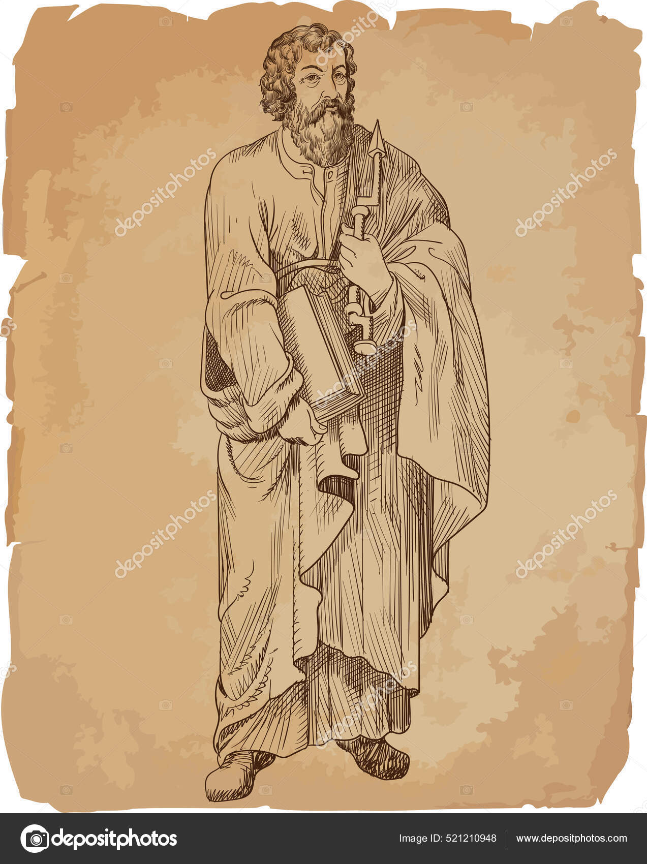 Hippocrates Line Art Illustration Stock Vector by ©fogbird 521210948