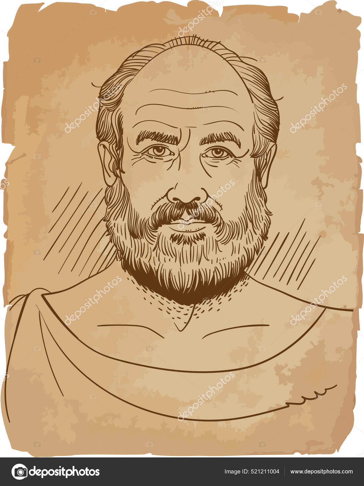 Anaximandro Fue Filósofo Griego Pre Socrático Que Vivió Mileto Una Vector de stock #521211004 de ...