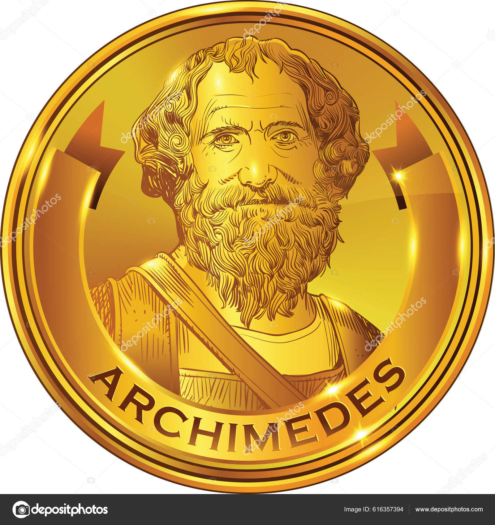 Portrait Archimedes Ancient Greek Philosopher Stock Vector by ©fogbird ...