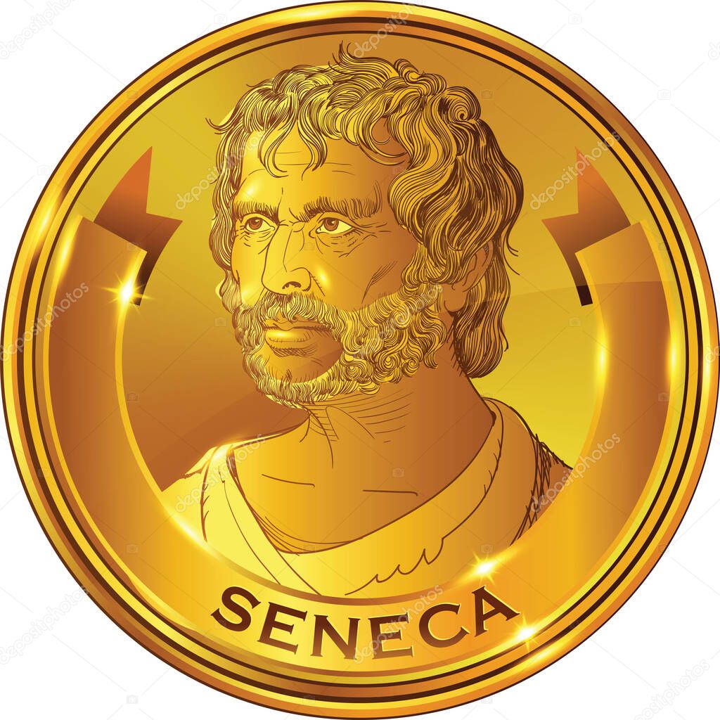 Retrato de Seneca en ilustración de arte en línea. Fue un filósofo ...