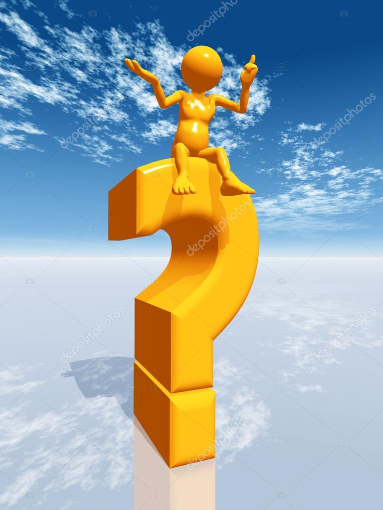 Question Mark with Thinker Stock Illustration by ©mic1805 #33568805