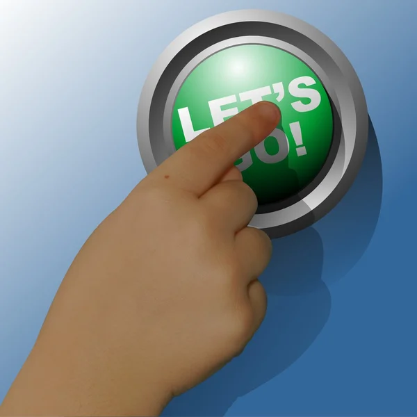 Hand press on green button — Stock Photo © ADDRicky #20356419