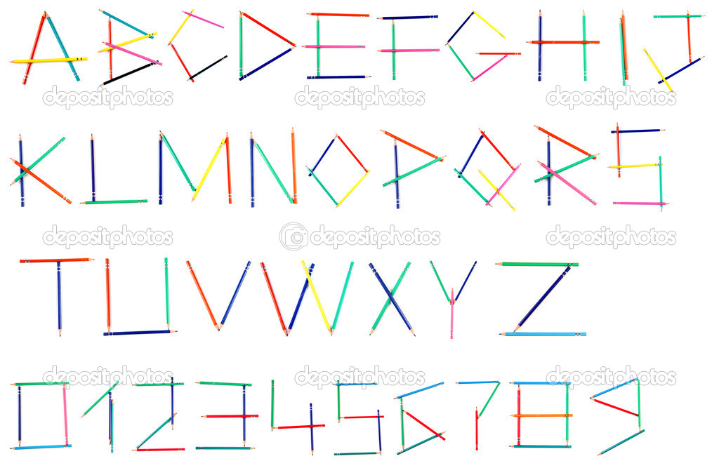 Alphabet of colored pencils — Stock Photo © grynold #38466135