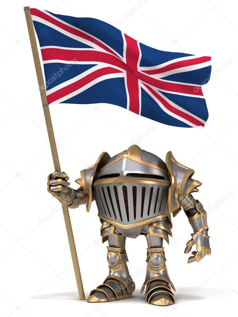 Knight with British flag — Stock Photo © zhevelev #44489751