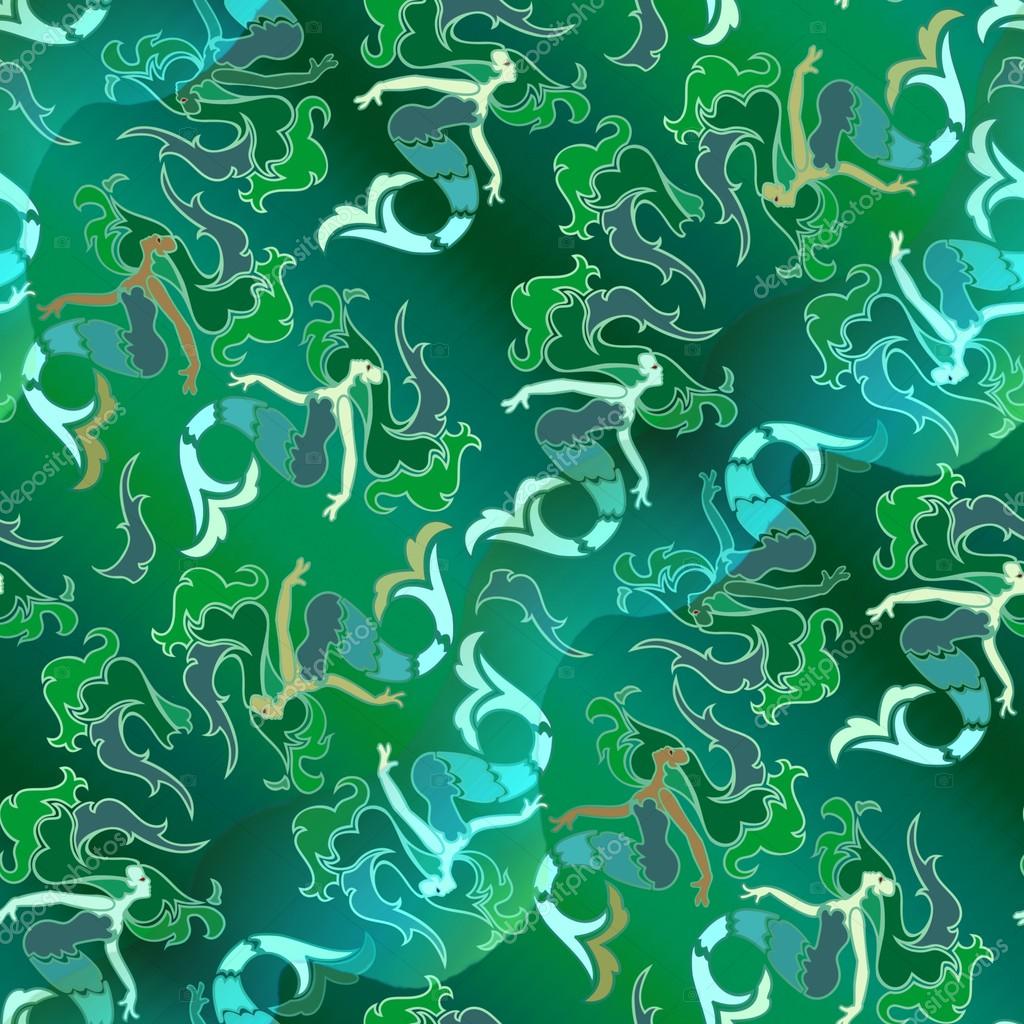 Mermaids in the emerald sea — Stock Photo © Therealdarla #18056745