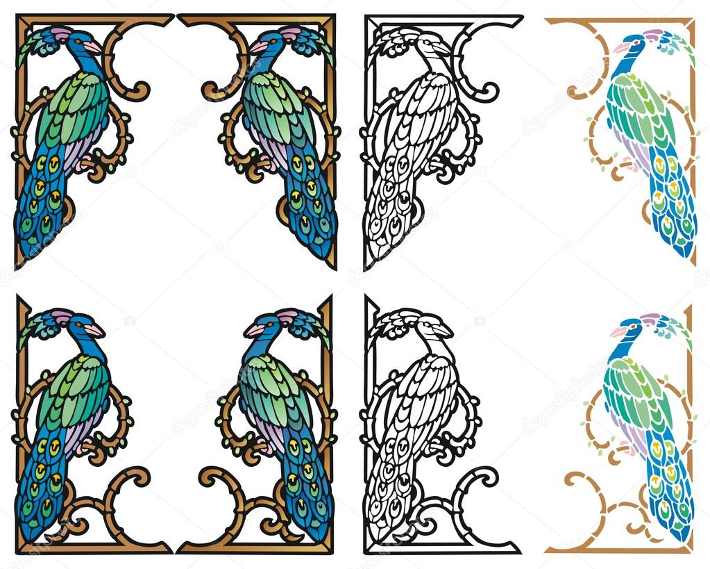 Peacock Corner Border