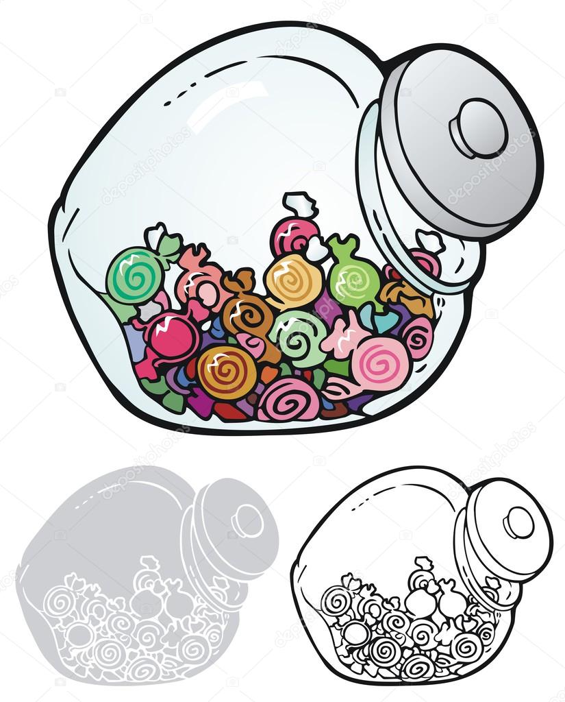 Vintage Candy Jar Clip Art