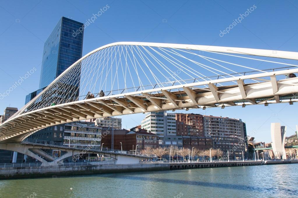 Zubizuri Bridge, Santiago Calatrava in Bilbao, Spain – Stock Editorial ...