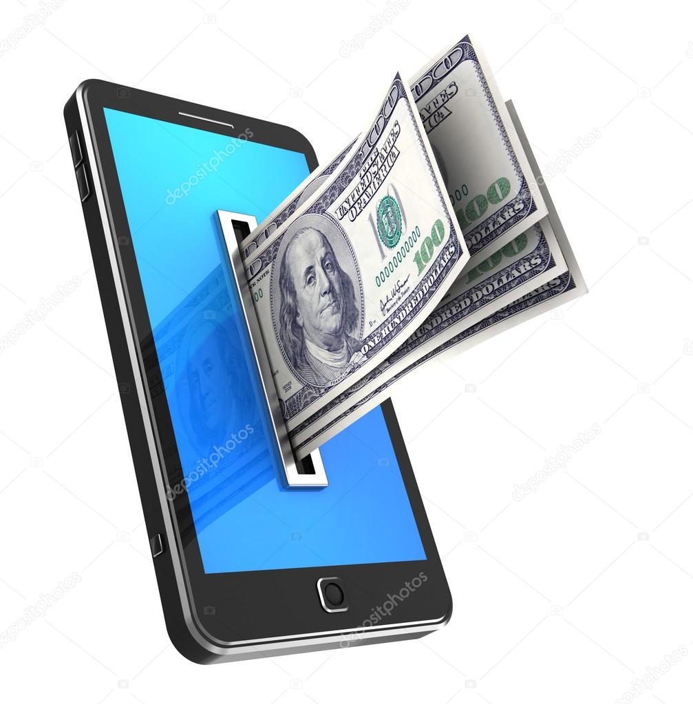 Cellphone with dollars Stock Photo by ©mmaxer 12669719