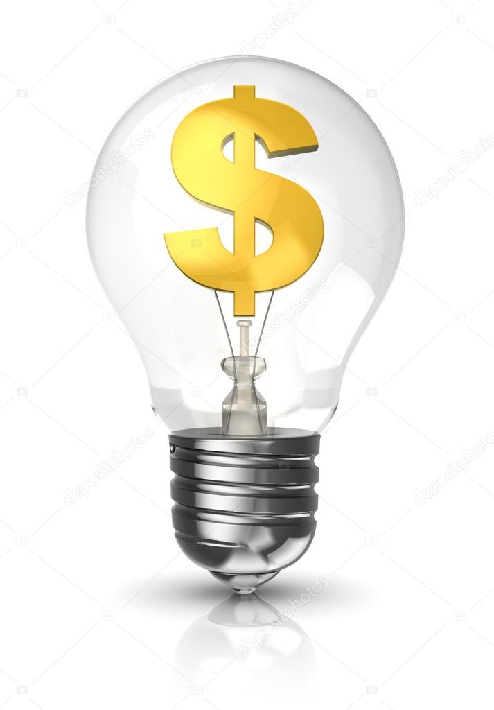 Light bulb with a dollar sign — Stock Photo © mmaxer #24760271