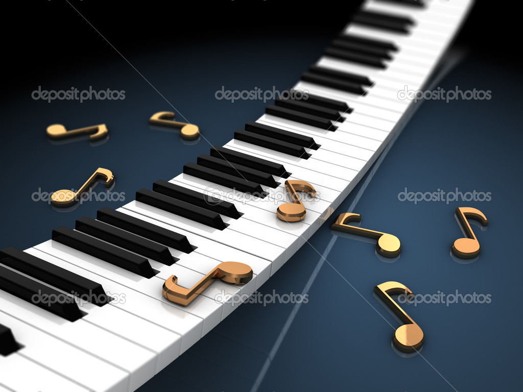 Piano keyboard and notes — Stock Photo © mmaxer #42310083