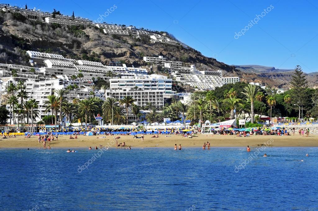 Puerto Rico beach in Gran Canaria, Spain – Stock Editorial Photo ...