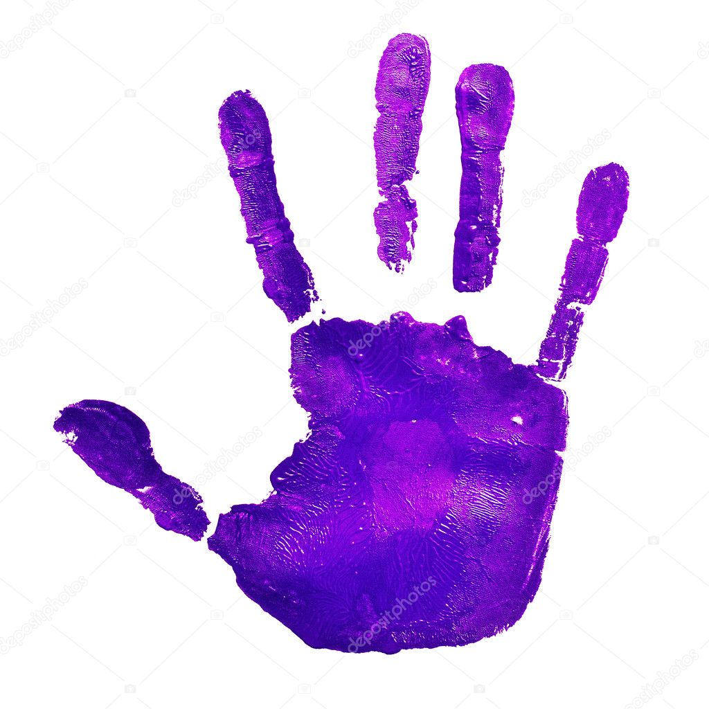 Violet handprint, depicting the idea of to stop violence against ...