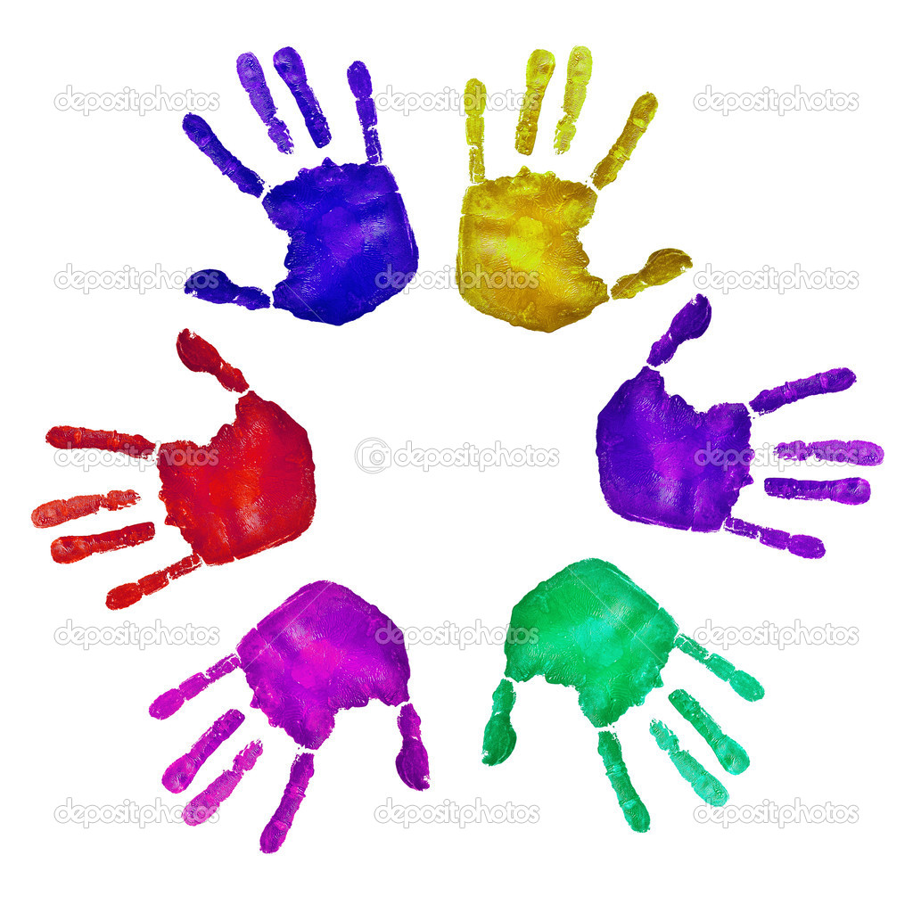 Handprints of different colors Stock Photo by ©nito103 49345177