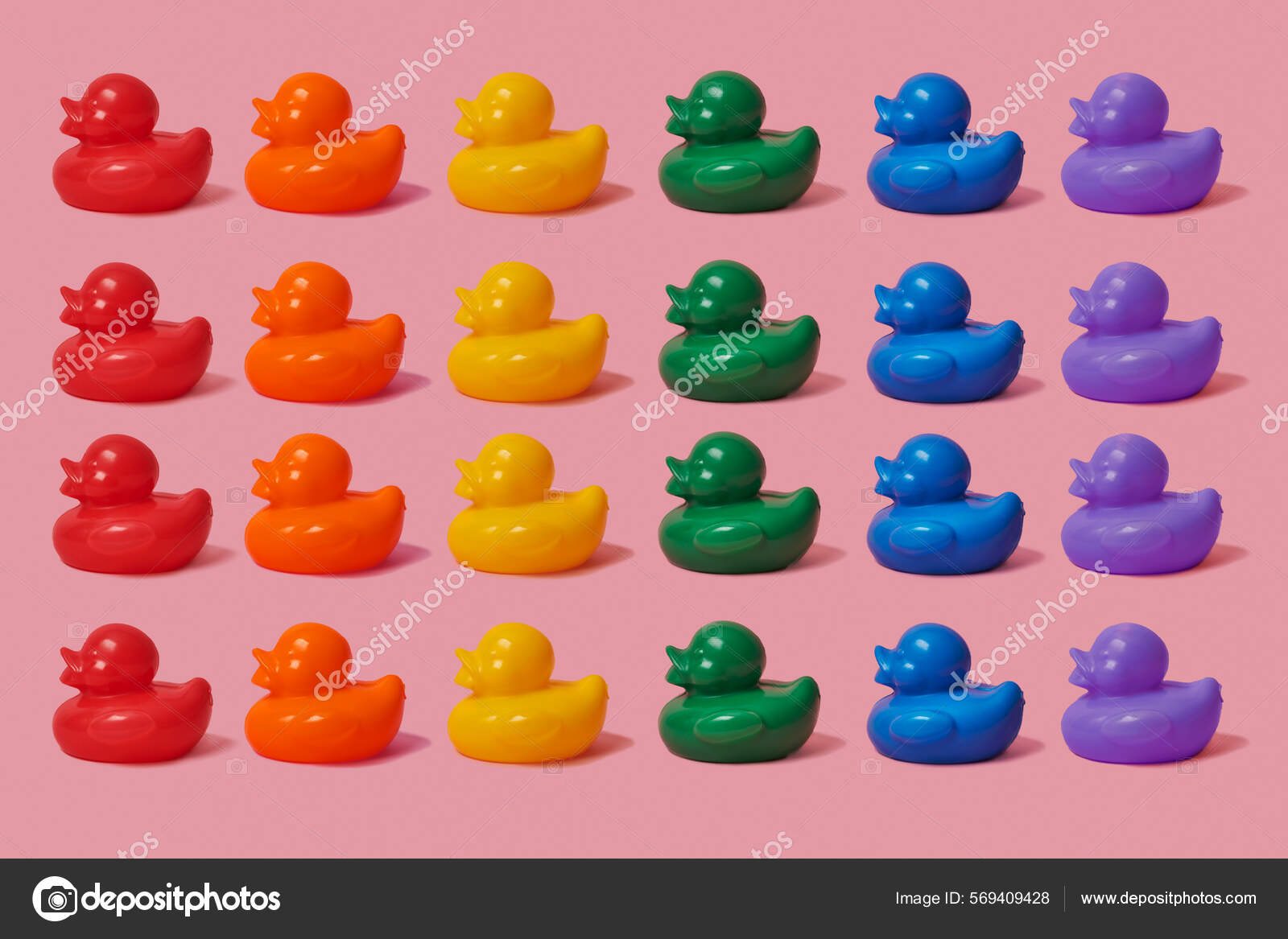 Colorful Rubber Ducks Background