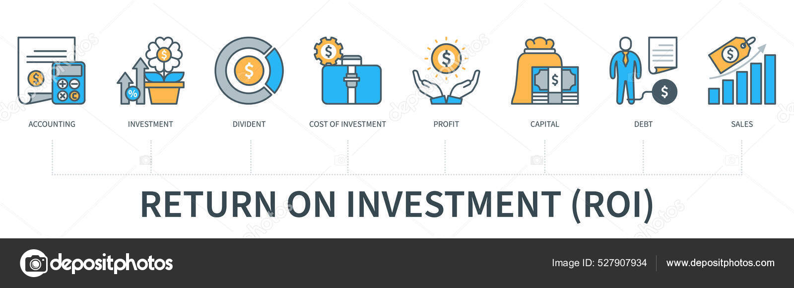 Return Investment Concept Icons Accounting Investment Dividend Cost ...