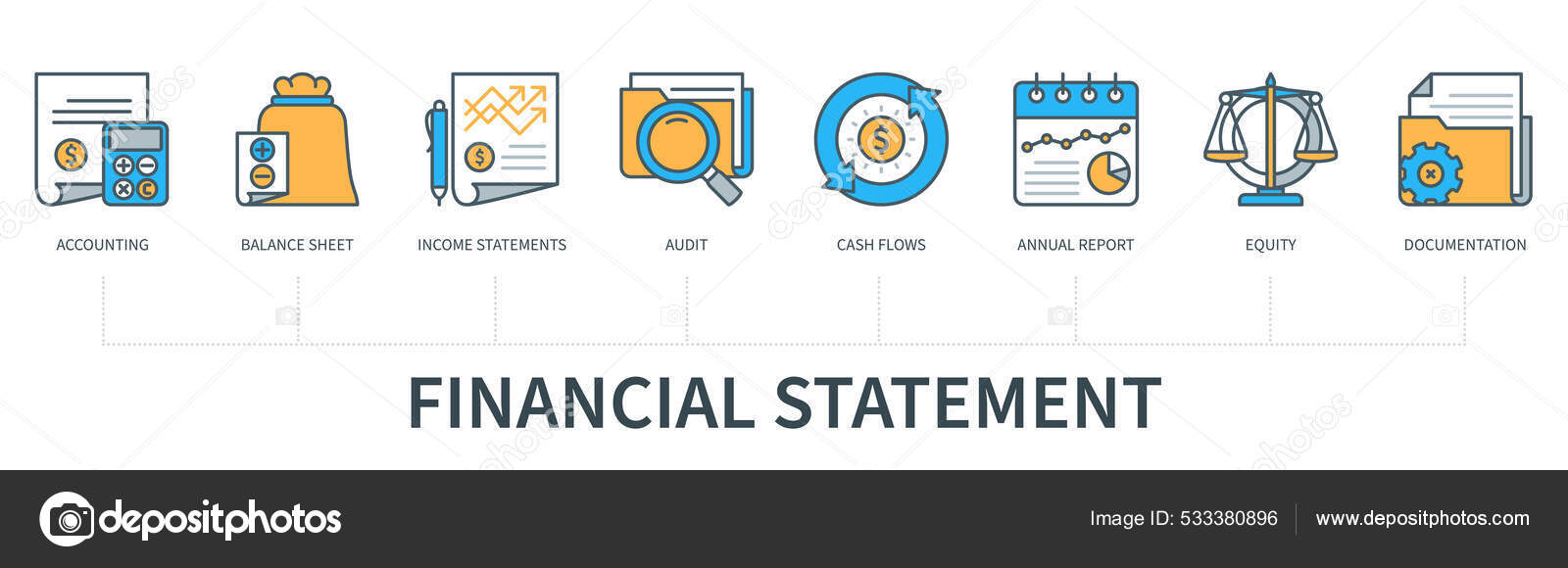 Financial Statement Concept Icons Accounting Balance Sheet Income ...