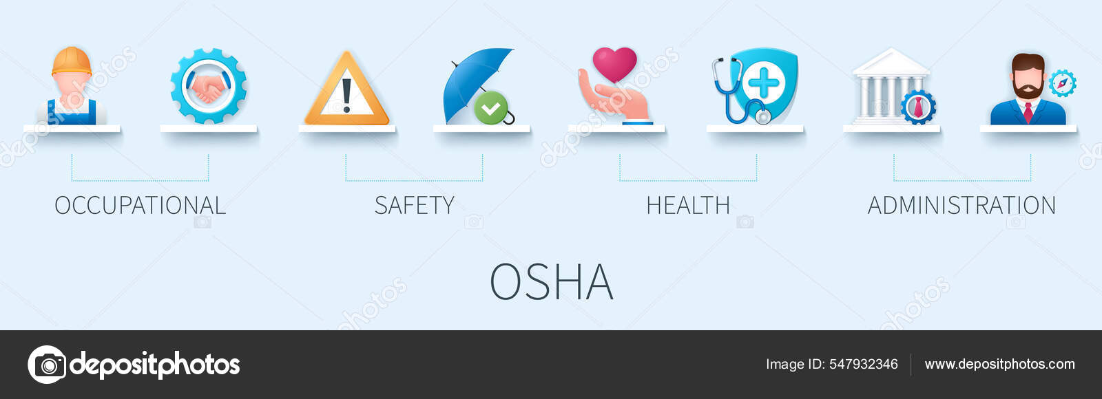 Osha Banner Icons Occupational Safety Health Administration Business ...