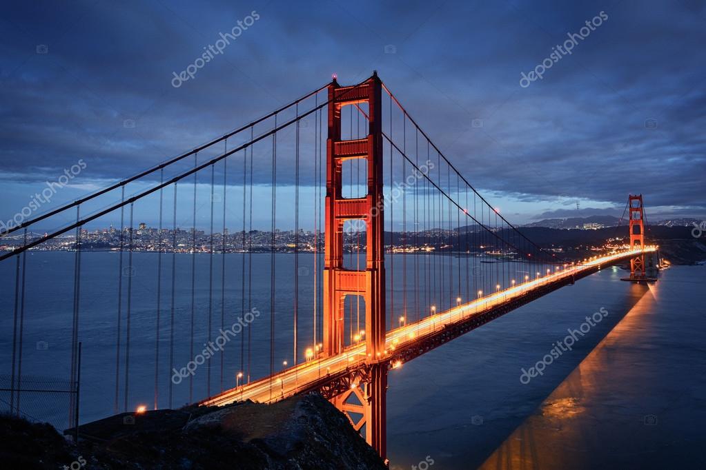 Night scene with Golden Gate Bridge — Stock Photo © vwalakte #13887204